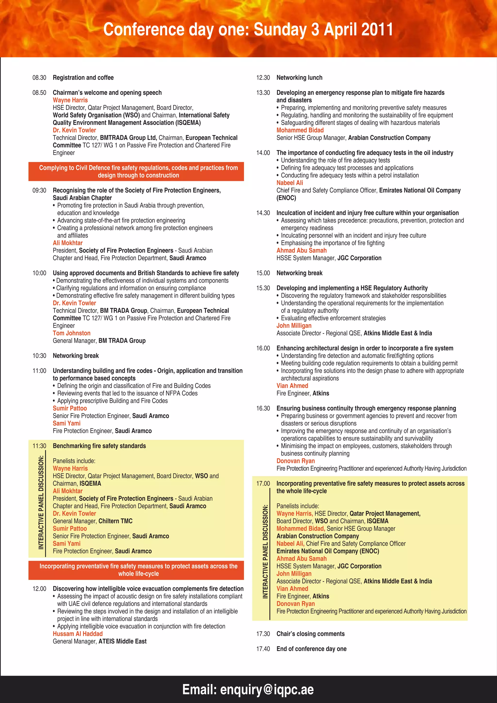 Mena Fire Safety Conference Qatar April 2011 | PDF