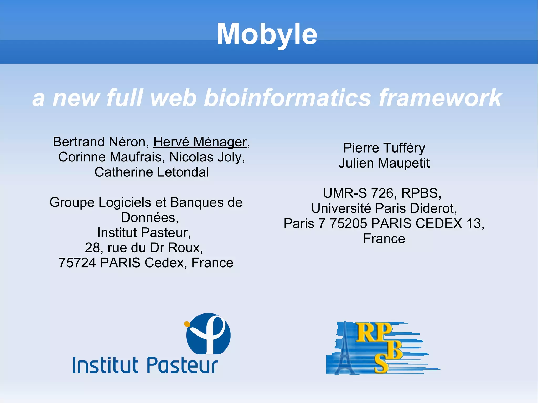 Menager Mobyle Bosc2008 | PDF