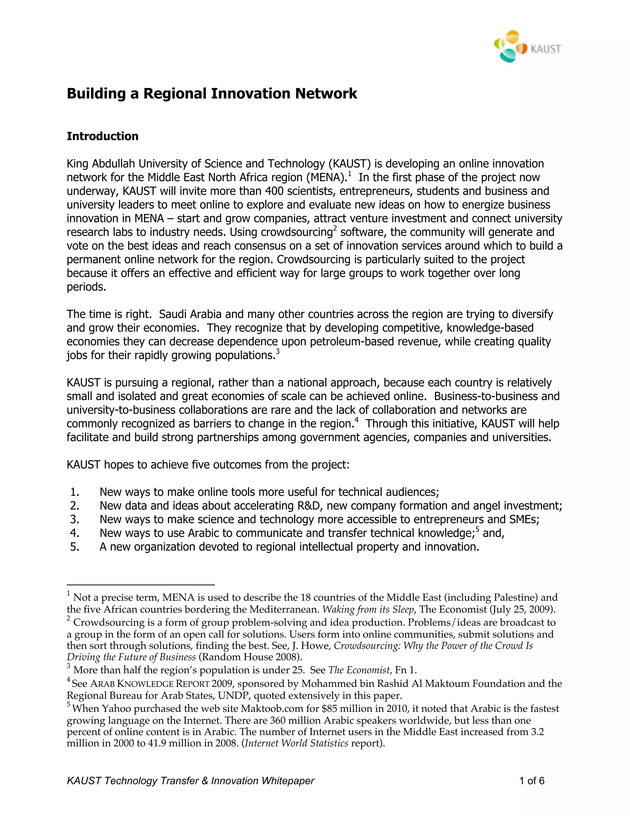 Mena Innovation Network Final | PDF