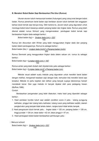 Menaksir bobot badan | PDF