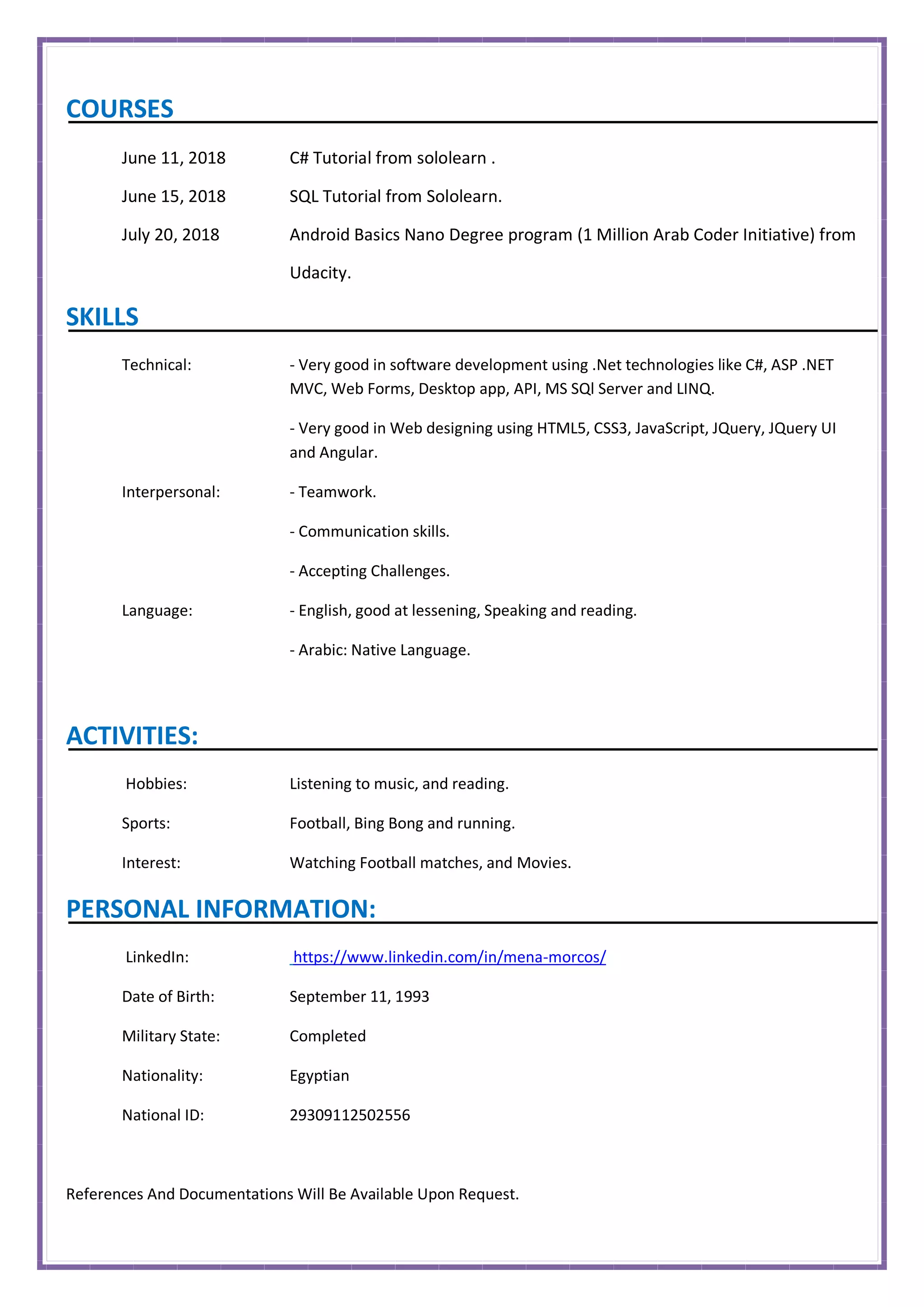 Mena marcos cv | PDF | Web Development | Internet