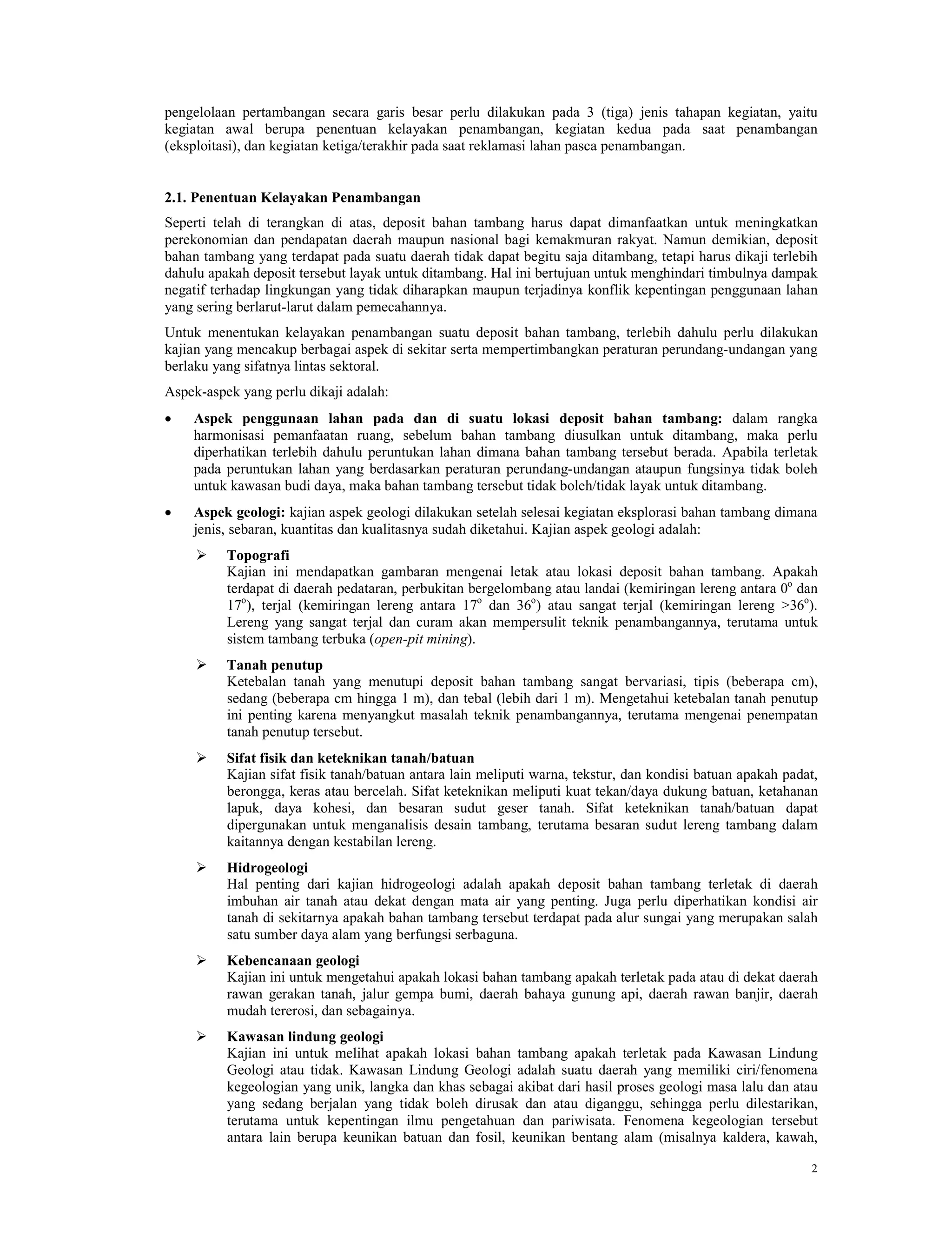 Menambang tanpa merusak lngkungan adang p.kusuma | PDF