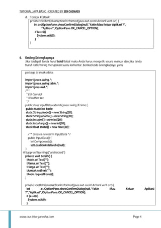 Tampil data di tabel dg Java & netbeans | PDF