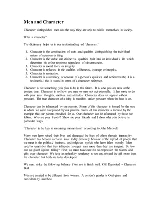 Men and Character | DOCX