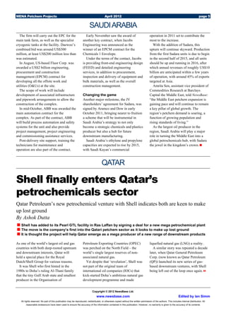 MENA Petrochemicals Special Report | PDF