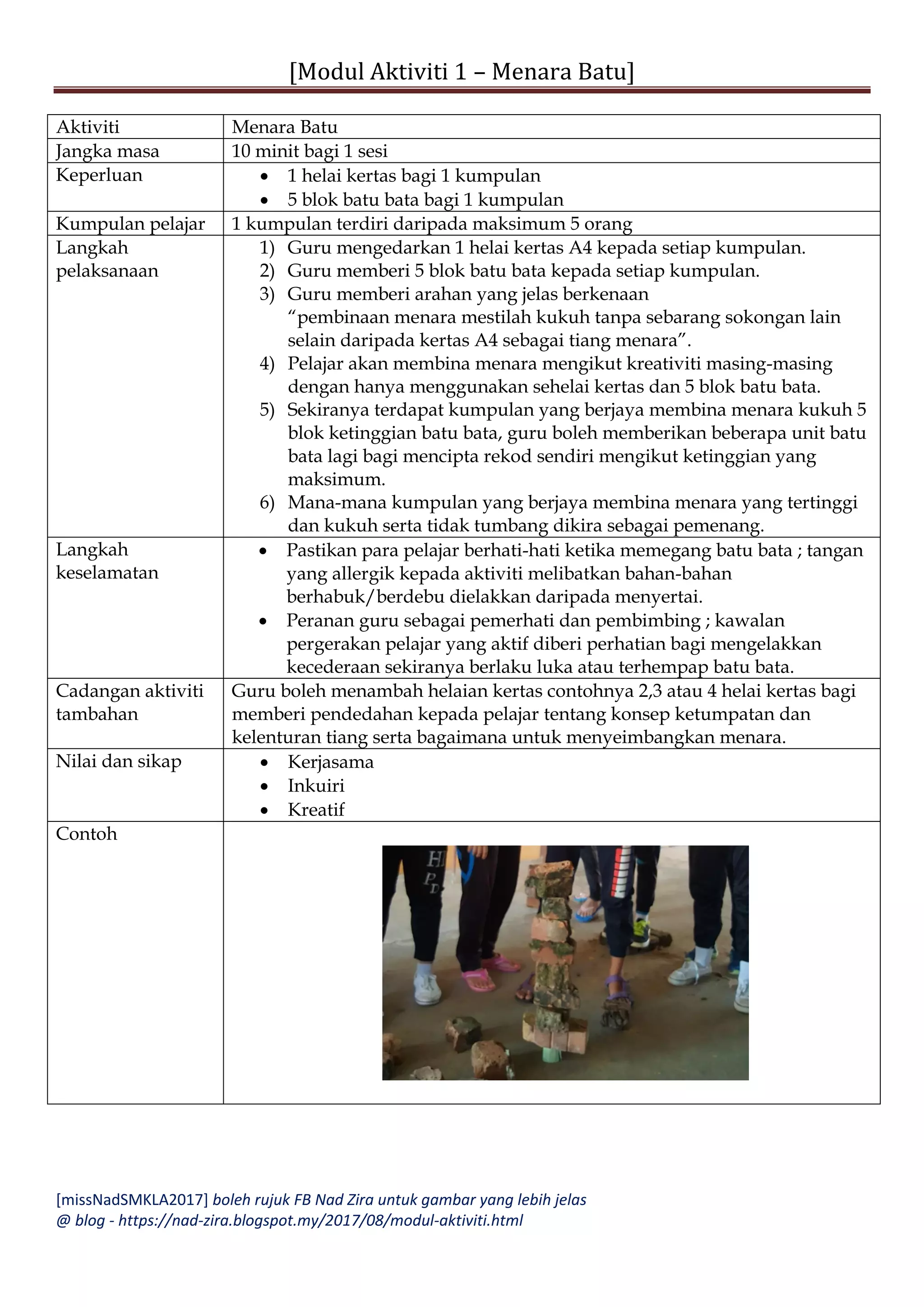 MODUL 1 : Menara batu pdf | PDF