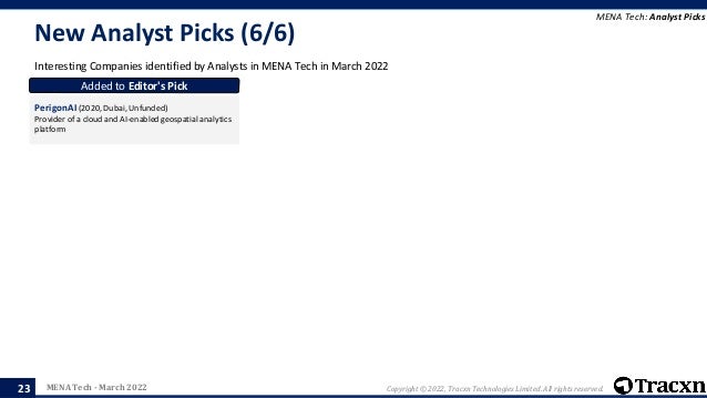 Tracxn - Geo Monthly Report - MENA Tech - Mar 2022 | PPT