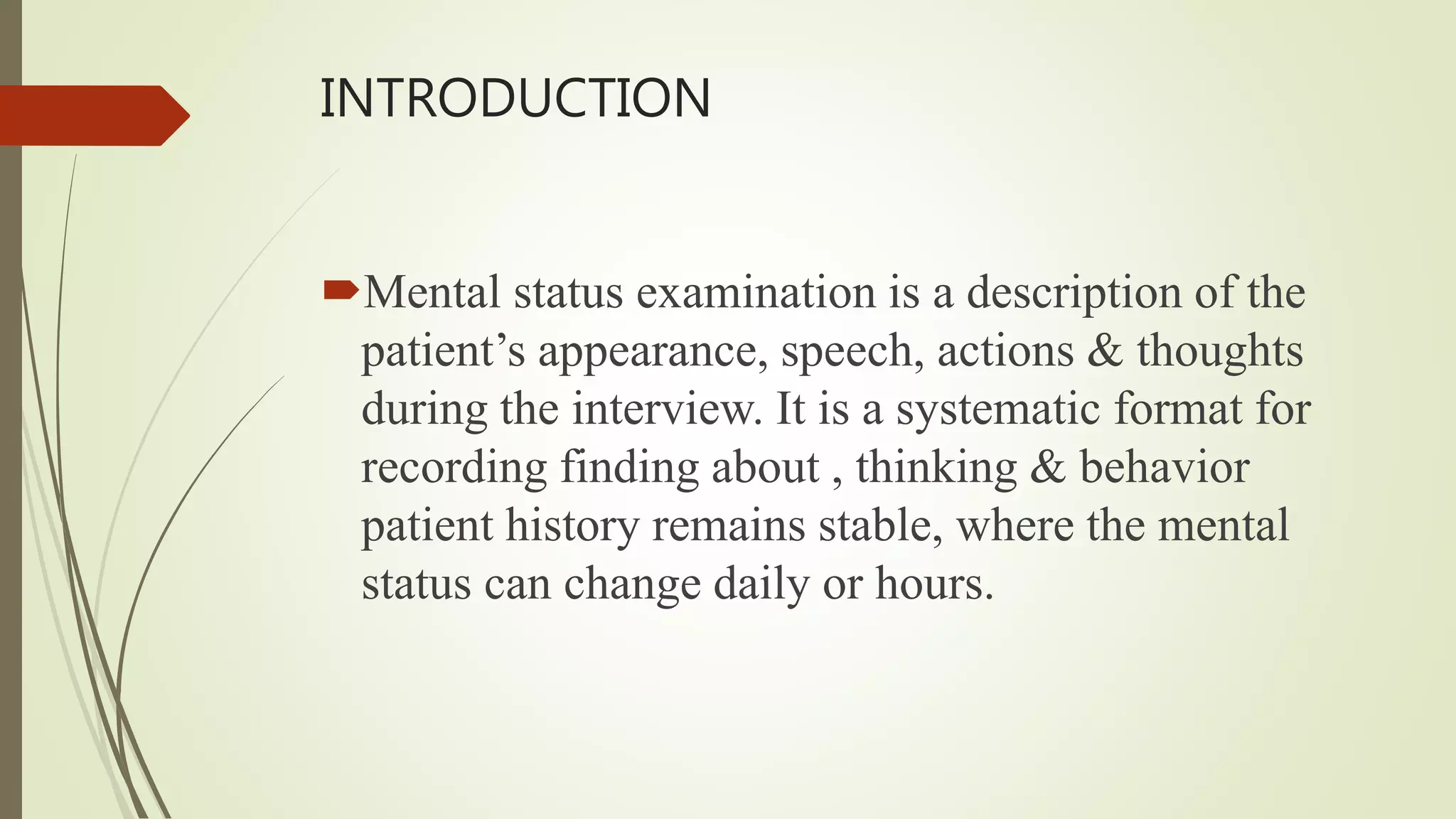 Mental status examination | PPTX
