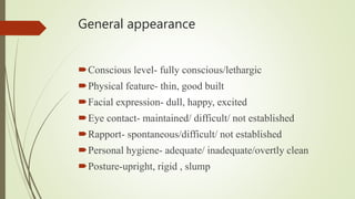 Mental status examination | PPTX