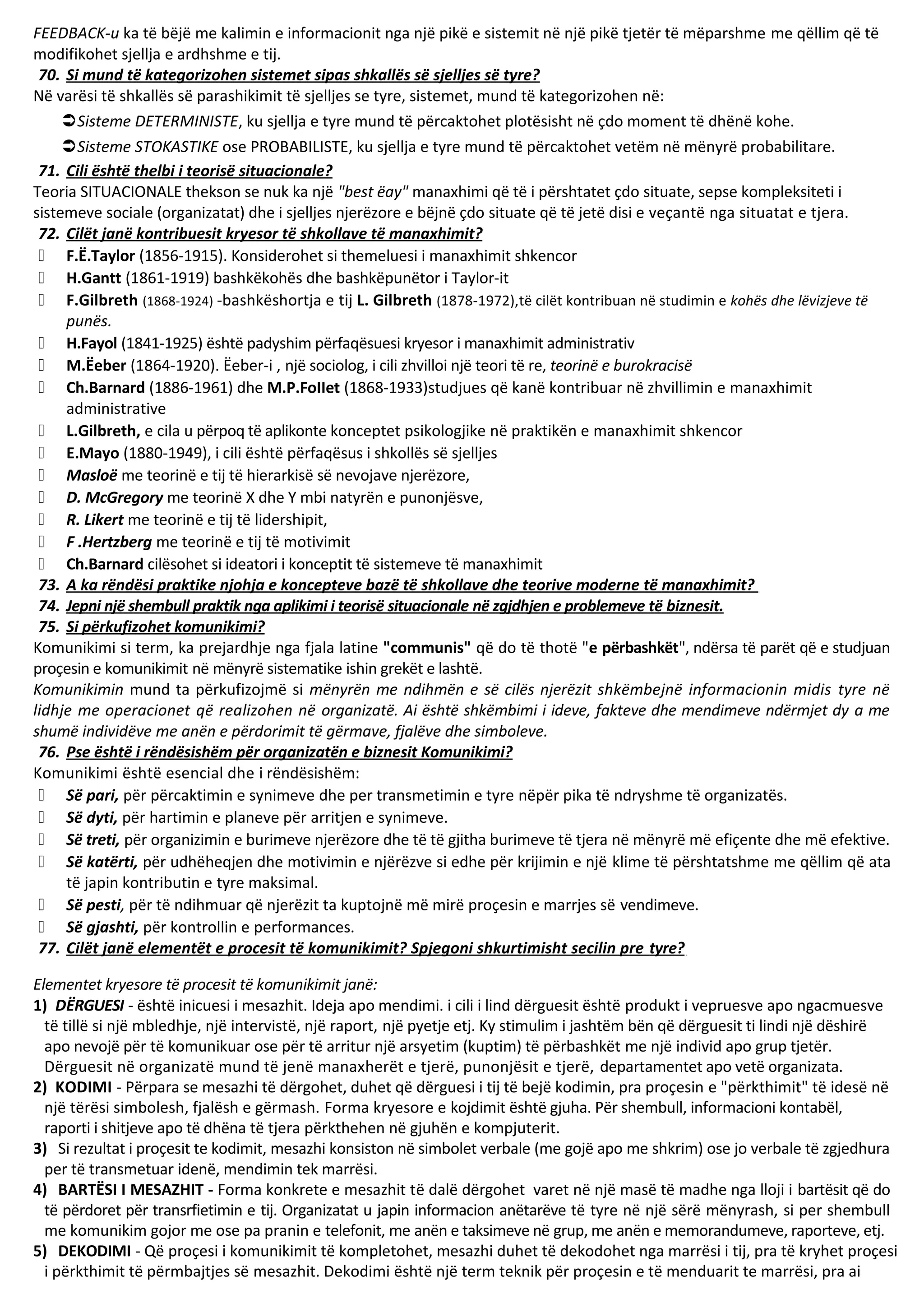 Menaxhimi parimet e menaxhimit | DOC