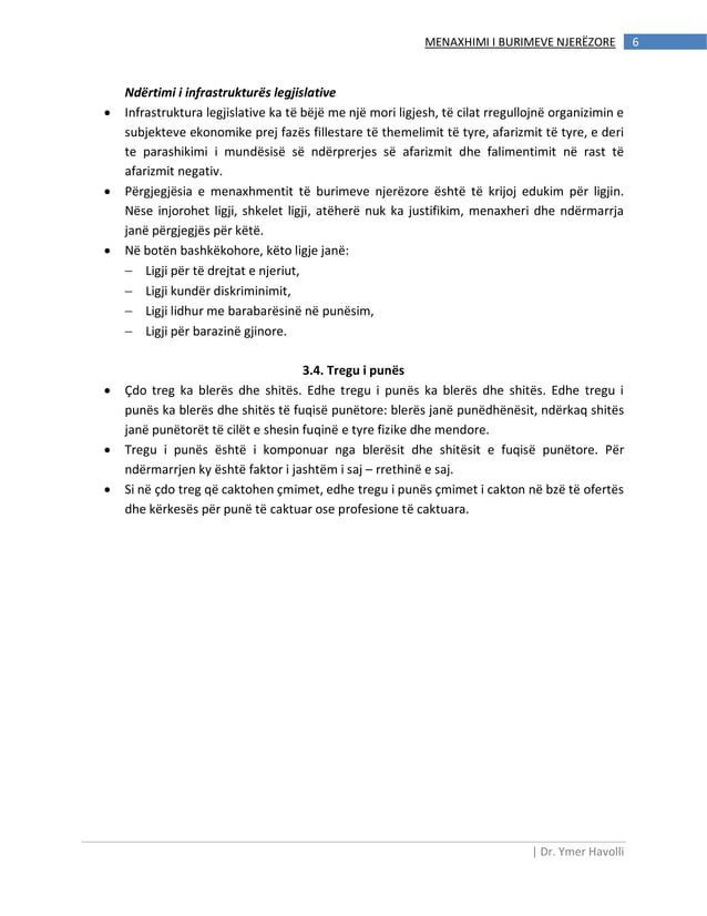 Menaxhimi i Burimeve Njerëzore - Dr. Ymer Havolli (Skriptë) | PDF