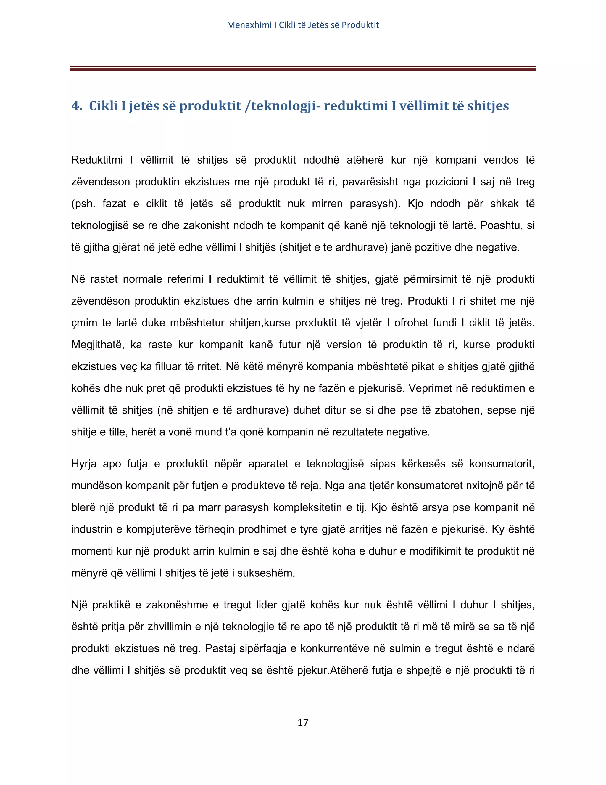 Menaxhimi i cikli të jetës së produktit | DOCX