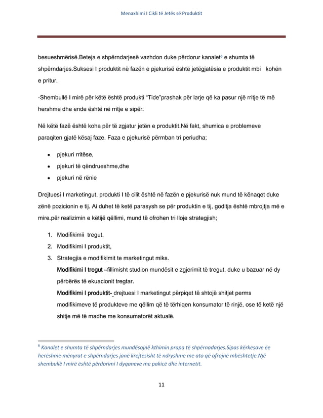 Menaxhimi i cikli të jetës së produktit | DOCX