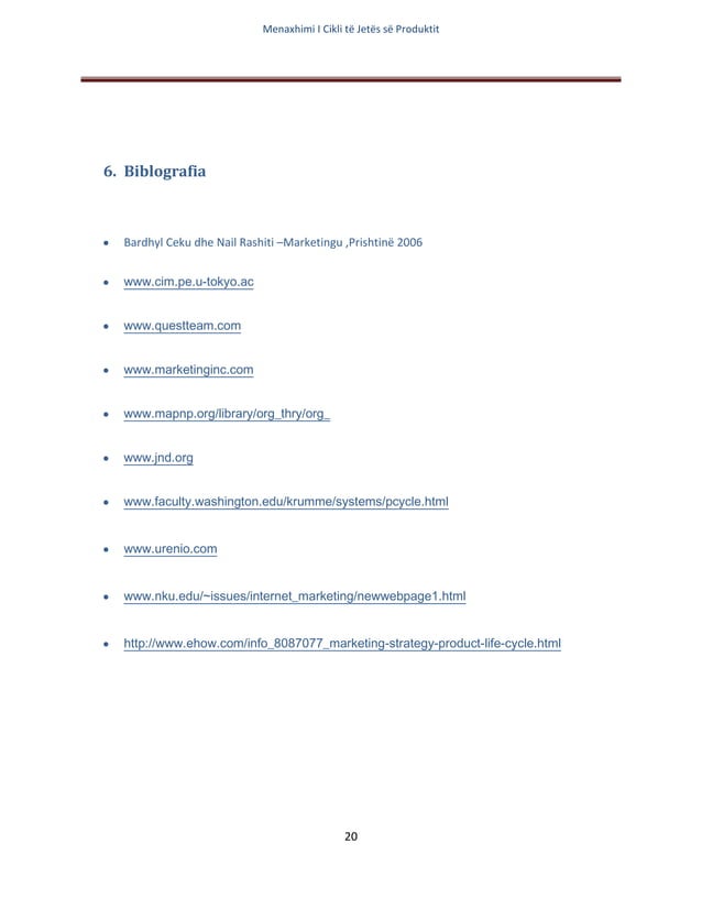 Menaxhimi i cikli të jetës së produktit | DOCX