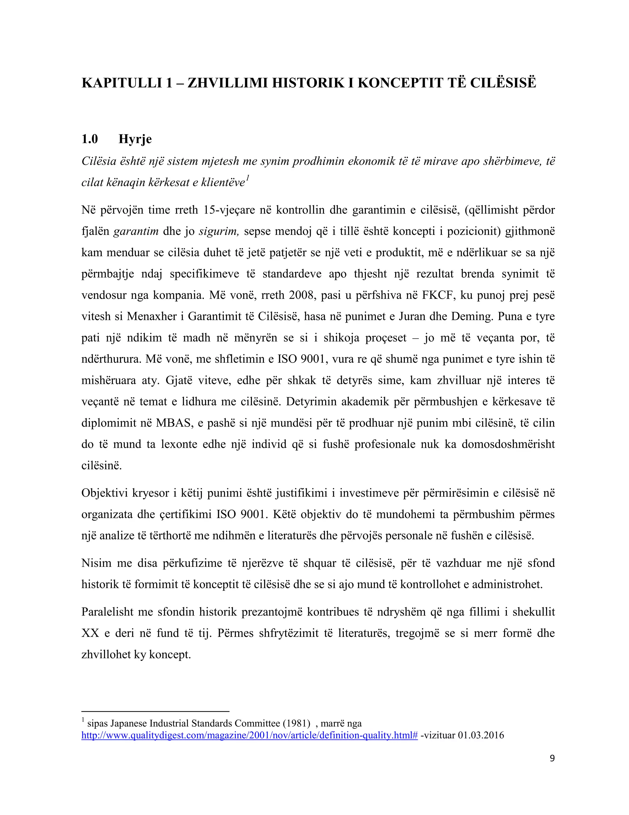 Menaxhimi i cilësisë historik, koncepte, metoda -sistemet e menaxhimit të cilësisë iso 9001 ...