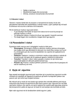 Menaxhimi i riskut dhe i sigurimeve | DOCX
