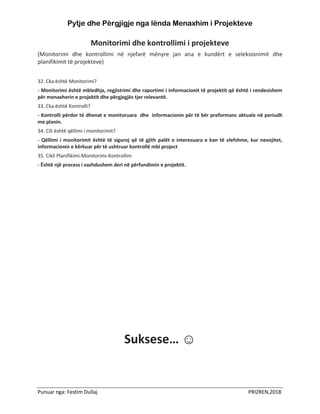 Menaxhim i projekteve pytje dhe pergjigje | PDF