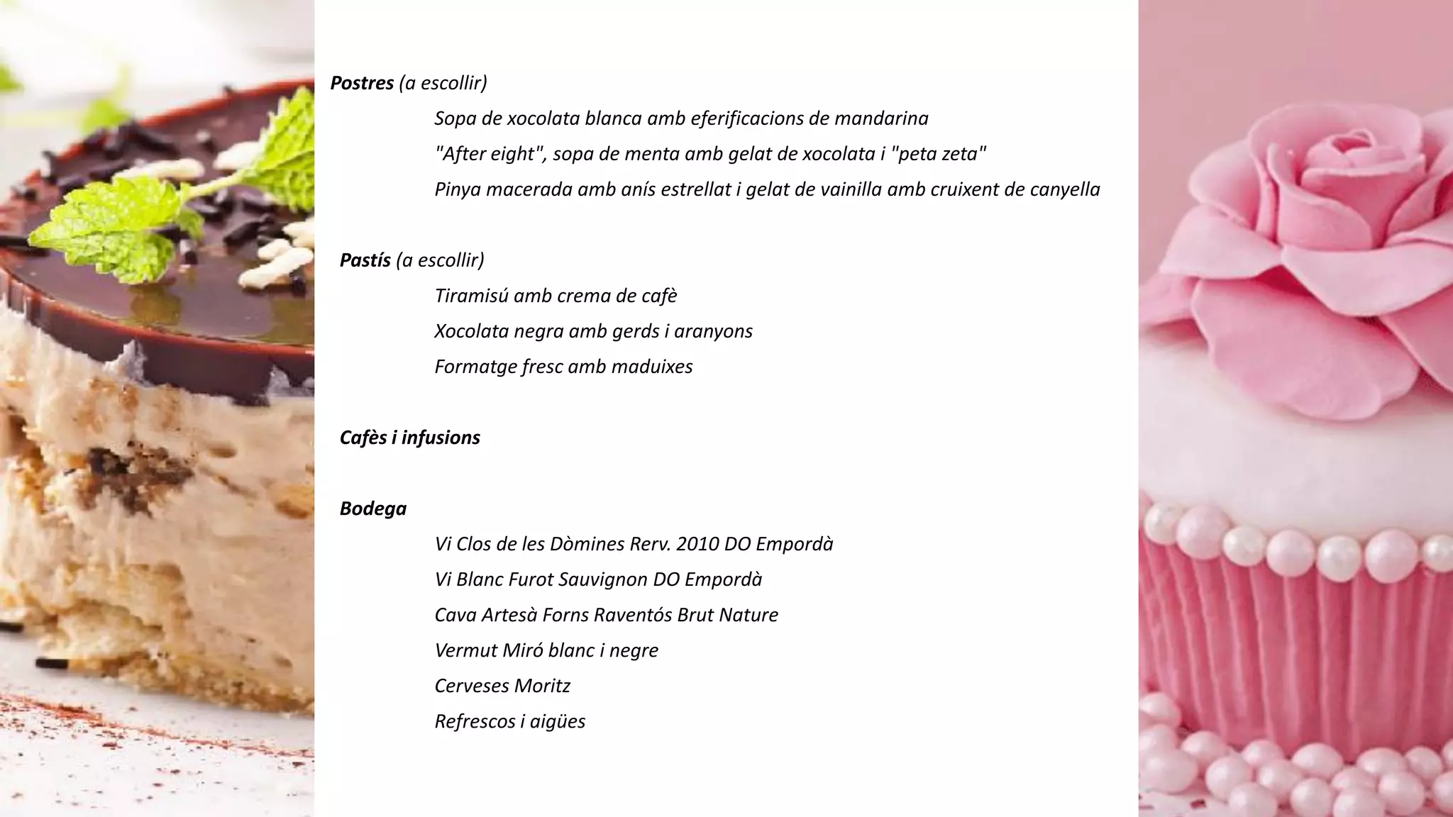 Menú banquet Idilium Casaments Girona - Banyoles | PDF