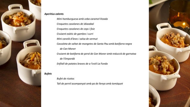 Menú banquet Idilium Casaments Girona - Banyoles | PDF