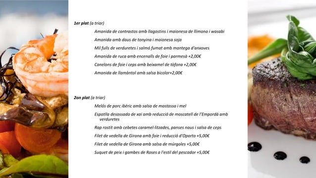 Menú banquet Idilium Casaments Girona - Banyoles | PDF