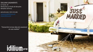 Menú banquet Idilium Casaments Girona - Banyoles | PDF