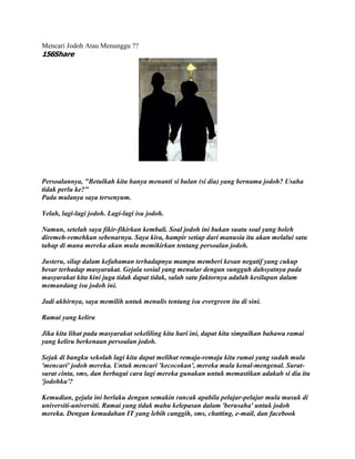 Mencari jodoh atau menunggu | PDF