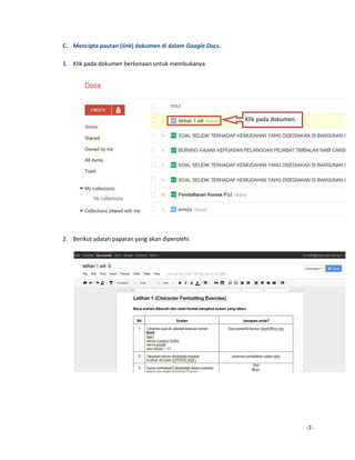 Mencipta link pada google docs new | PDF