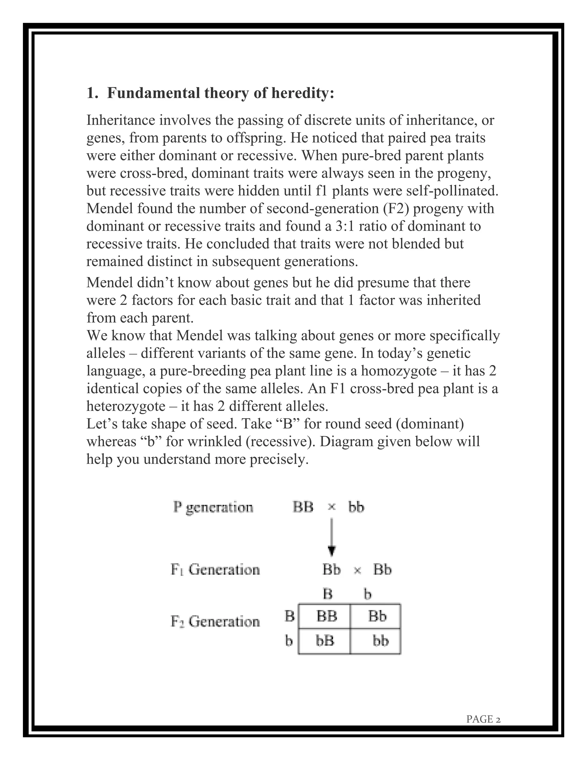Mendel's law of inheritance | PDF