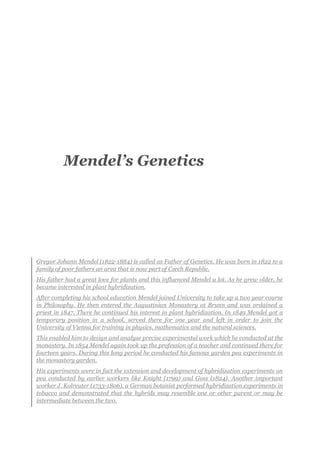 Mendel genetics | PDF