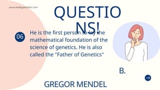 Grade 9 Quarter 1 Gregor Mendel Genetics | PPTX