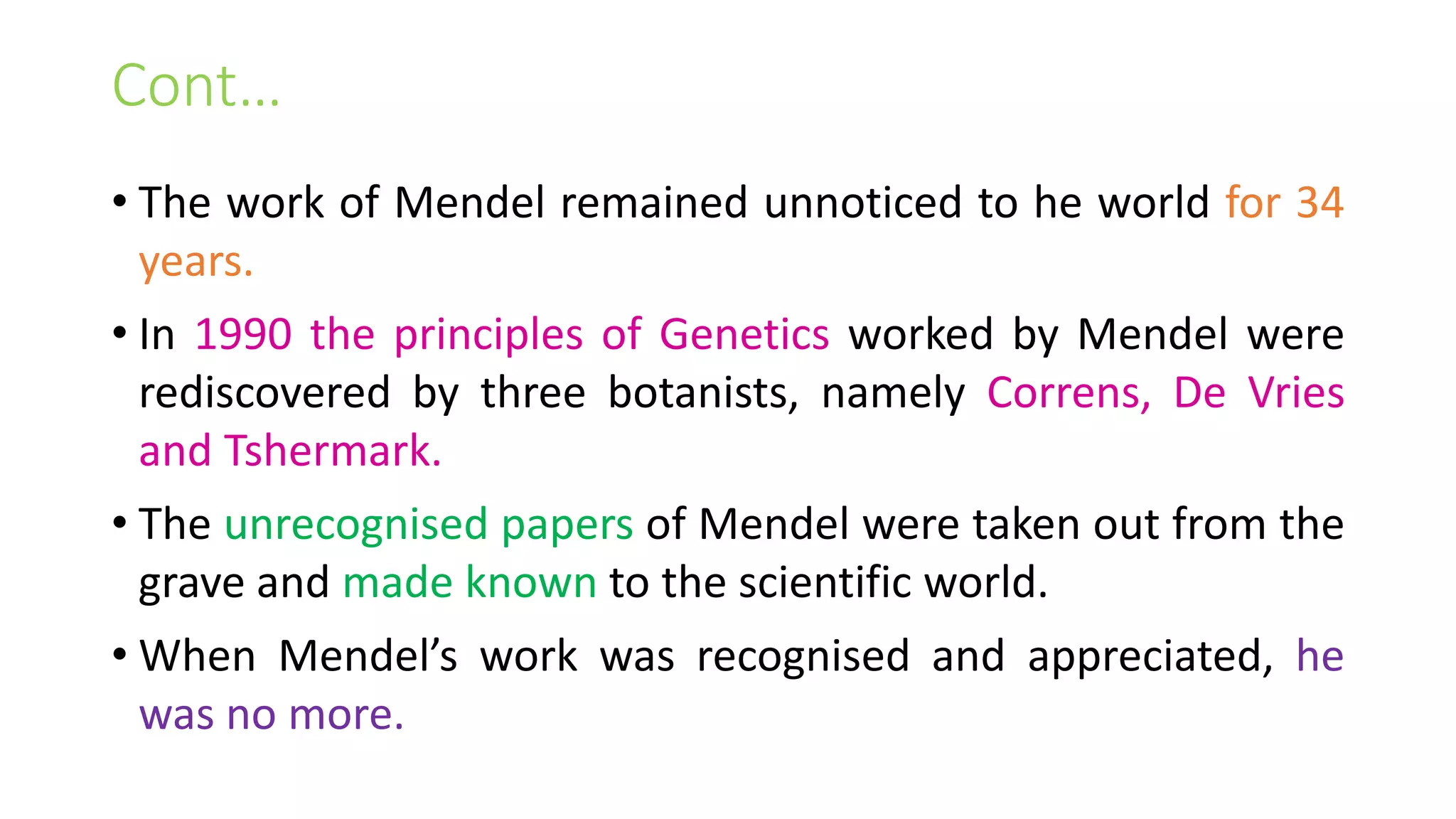 Mendel and his success | PPTX