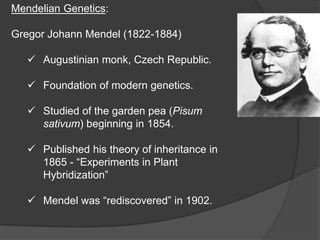 Mendel concept of genetics | PPTX