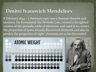 Mendeleev periodic table | PPTX