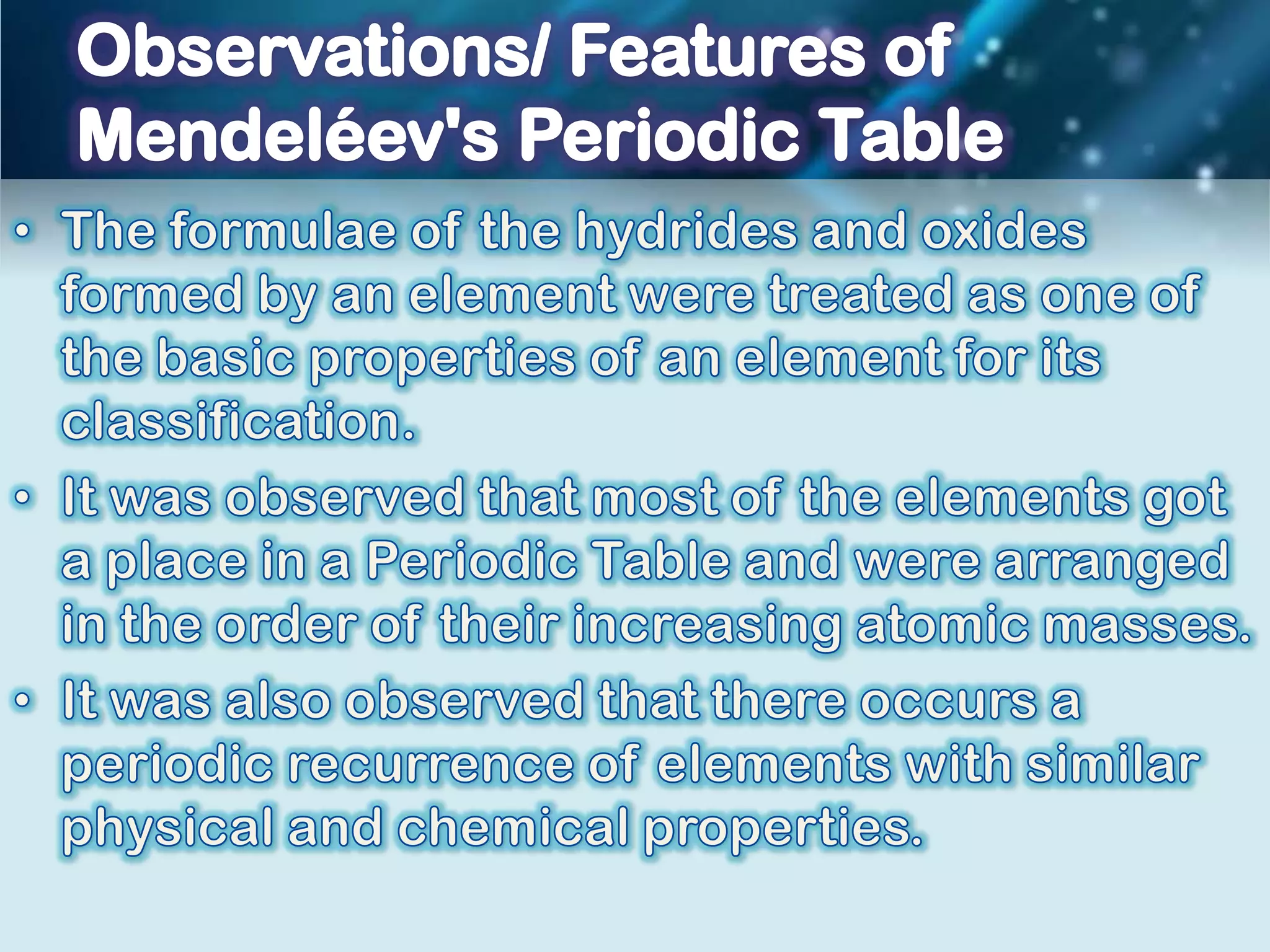 Mendeléev’s periodic table- The first step to organized chemistry | PPTX