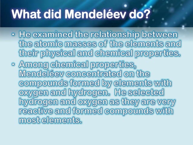 Mendeléev’s periodic table- The first step to organized chemistry | PPTX