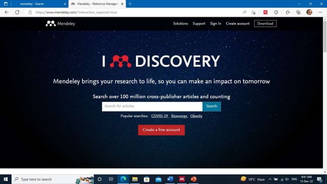 Mendeley reference manager.pptx | Desktop Publishing | Computer Software and Applications