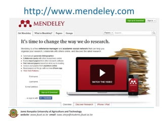 Bibliographic tools - Mendeley | PPT
