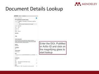 Manage your citations and references using Mendeley | PPSX