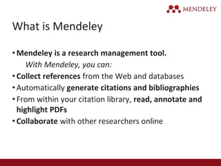 Manage your citations and references using Mendeley | PPSX