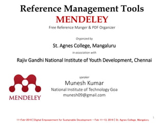 Reference Management Tools : MENDELEY: Free Reference Manger & PDF ...