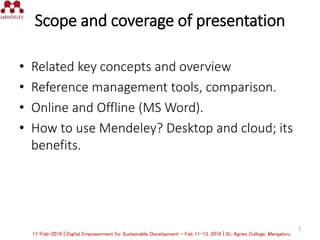 Reference Management Tools : MENDELEY: Free Reference Manger & PDF ...
