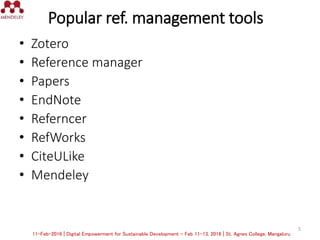 Reference Management Tools : MENDELEY: Free Reference Manger & PDF ...