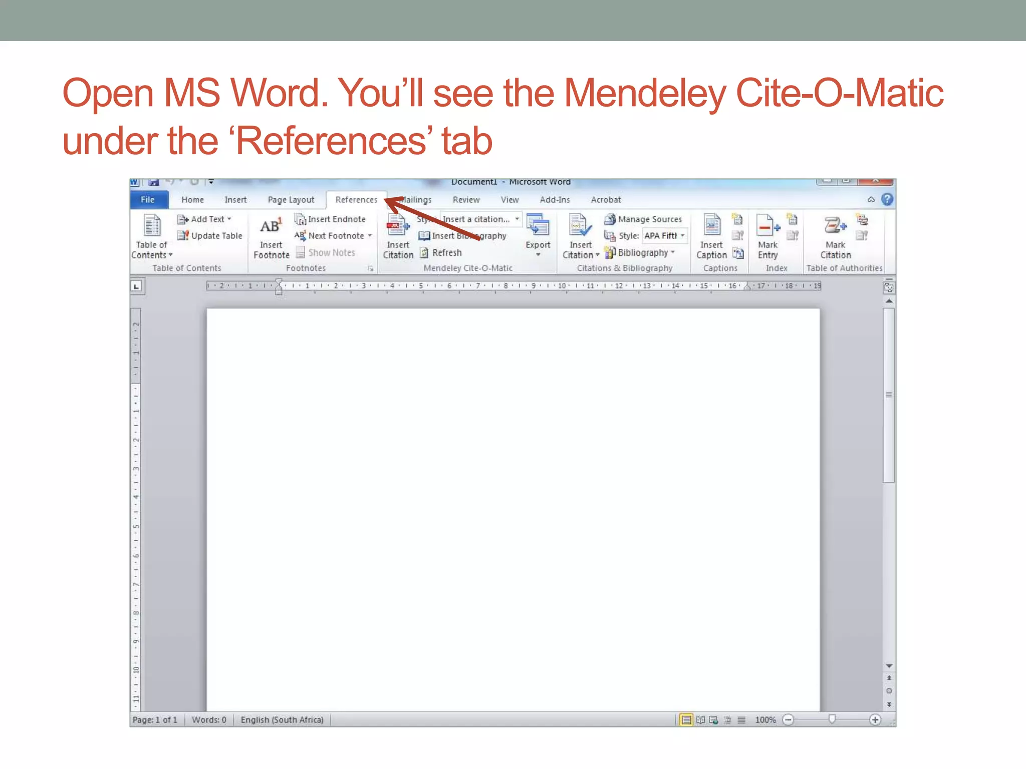 Mendeley and MS Word | PPTX
