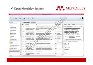 Mendeley (introduction) | PPT