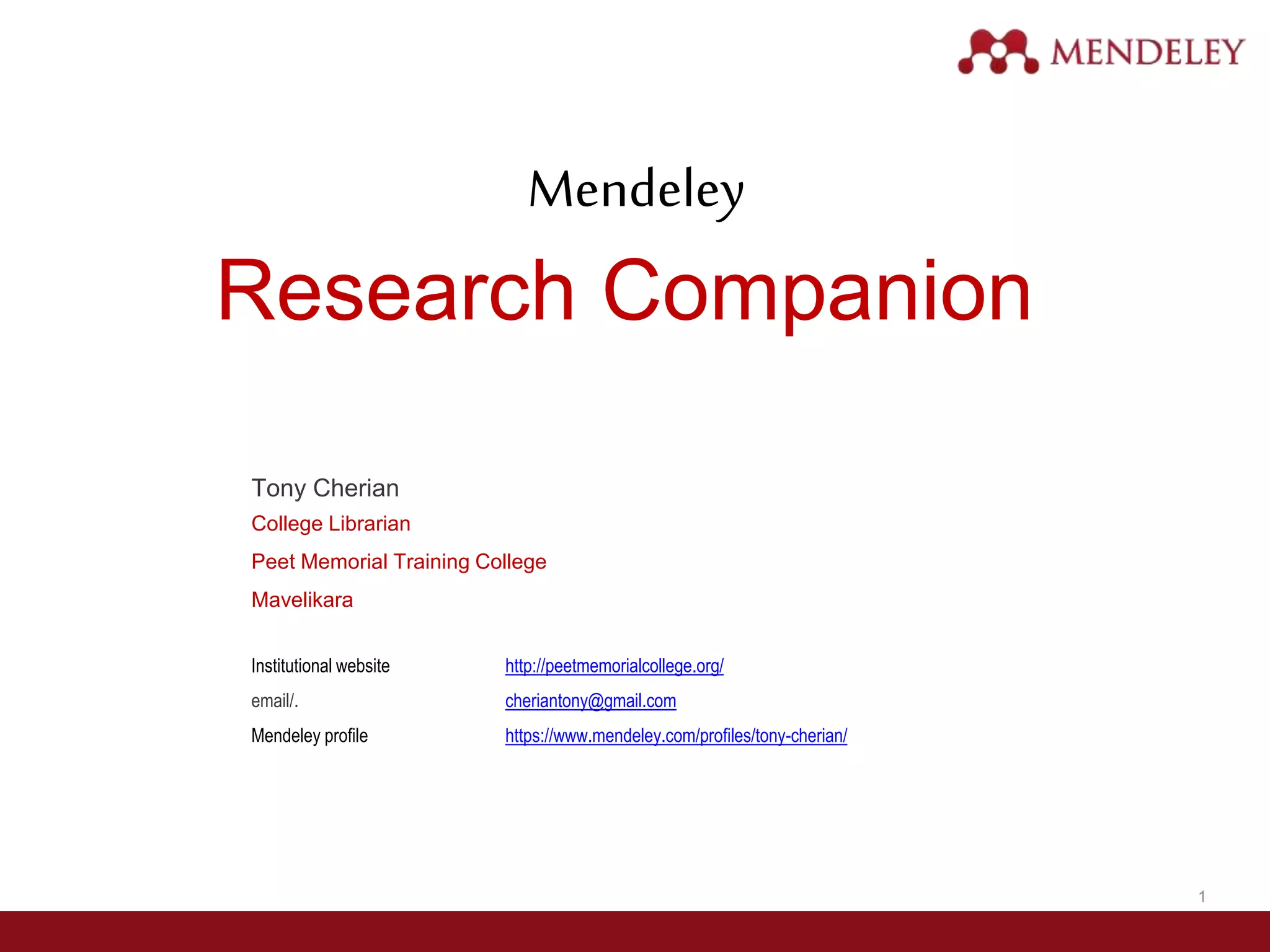 Mendeley | PPTX