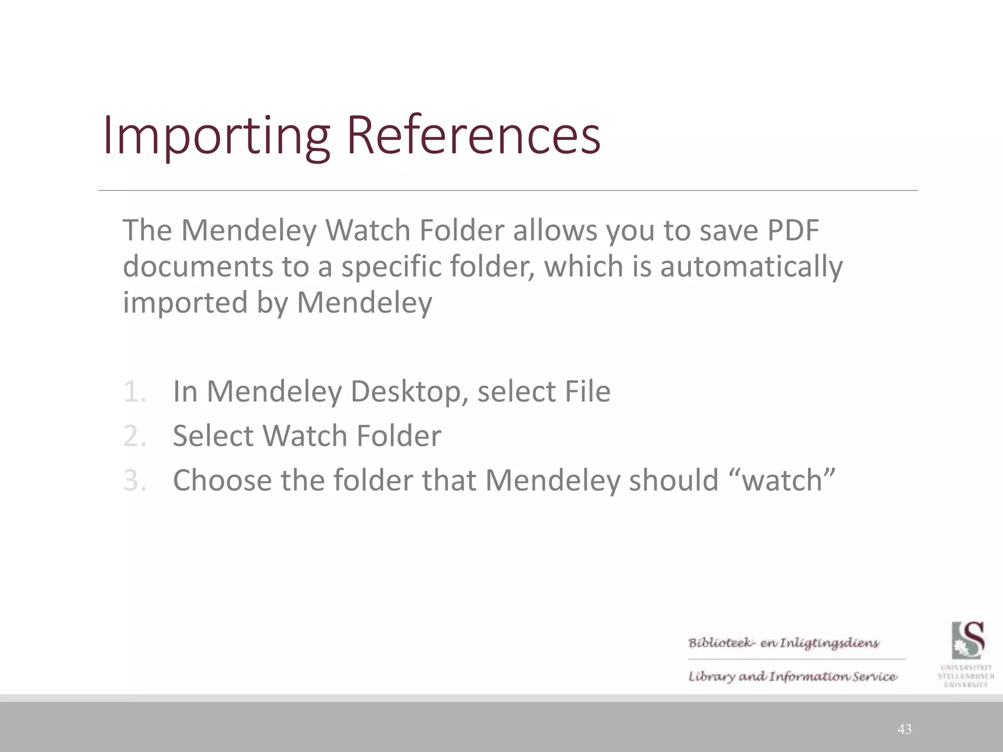 Mendeley for Reference Management | PPT