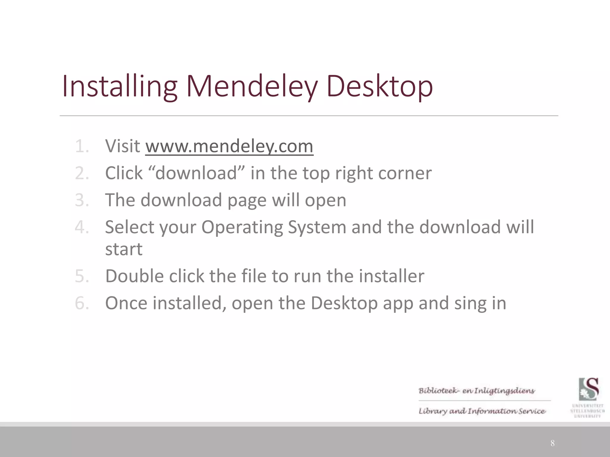 Mendeley for Reference Management | PPT