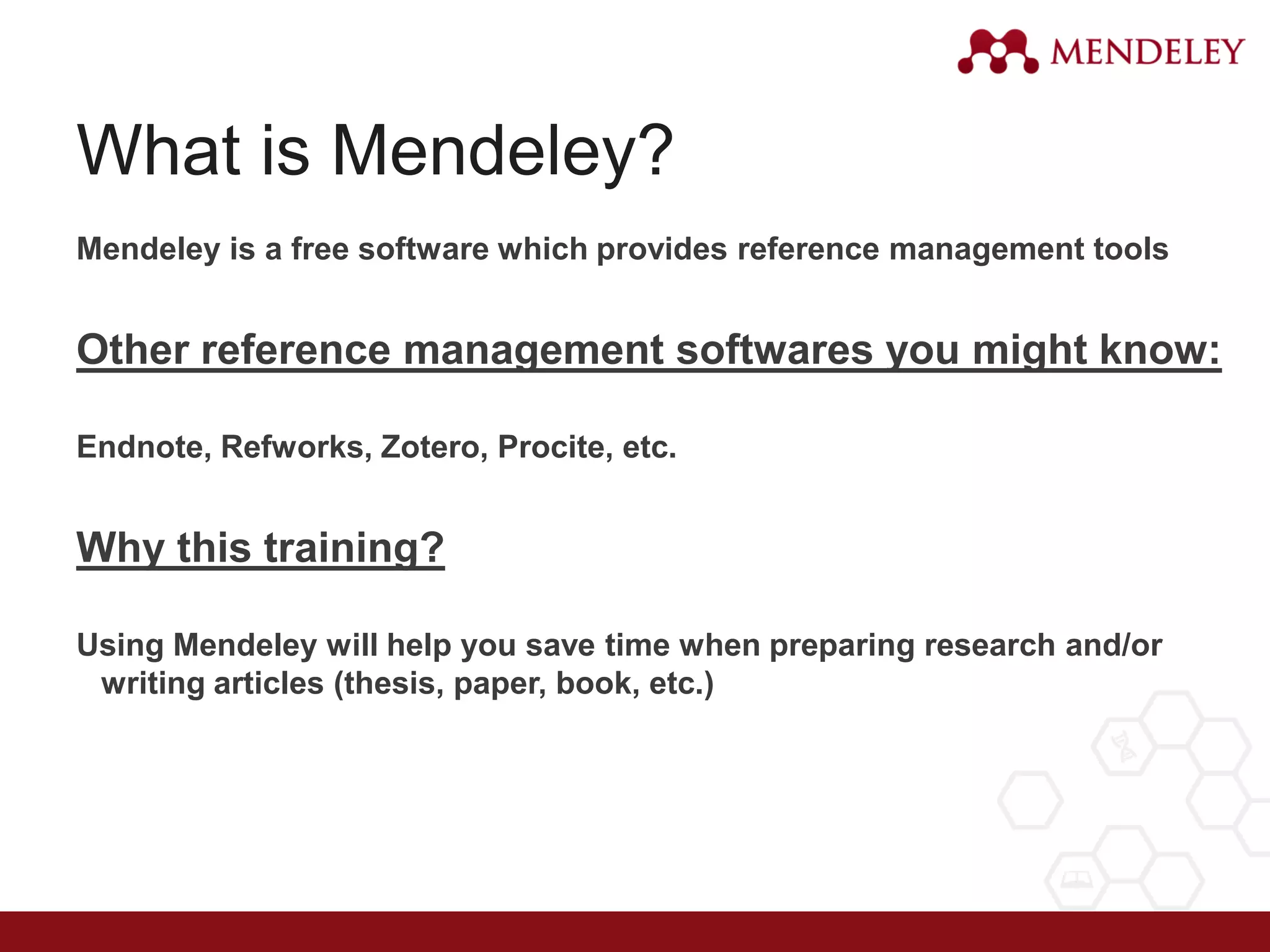 Mendeley reference management tool | PDF