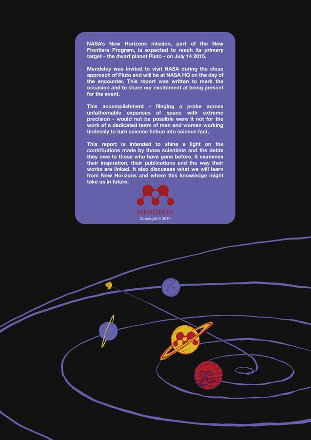 Mendeley Report: New Horizons: From Research Paper to Pluto | PDF