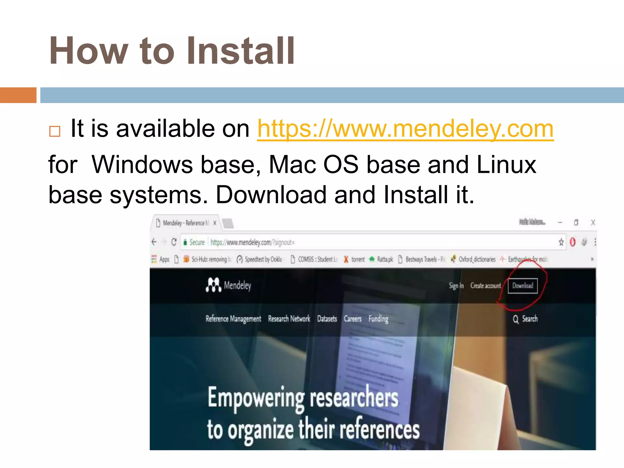 Mendeley software beginers | PPTX